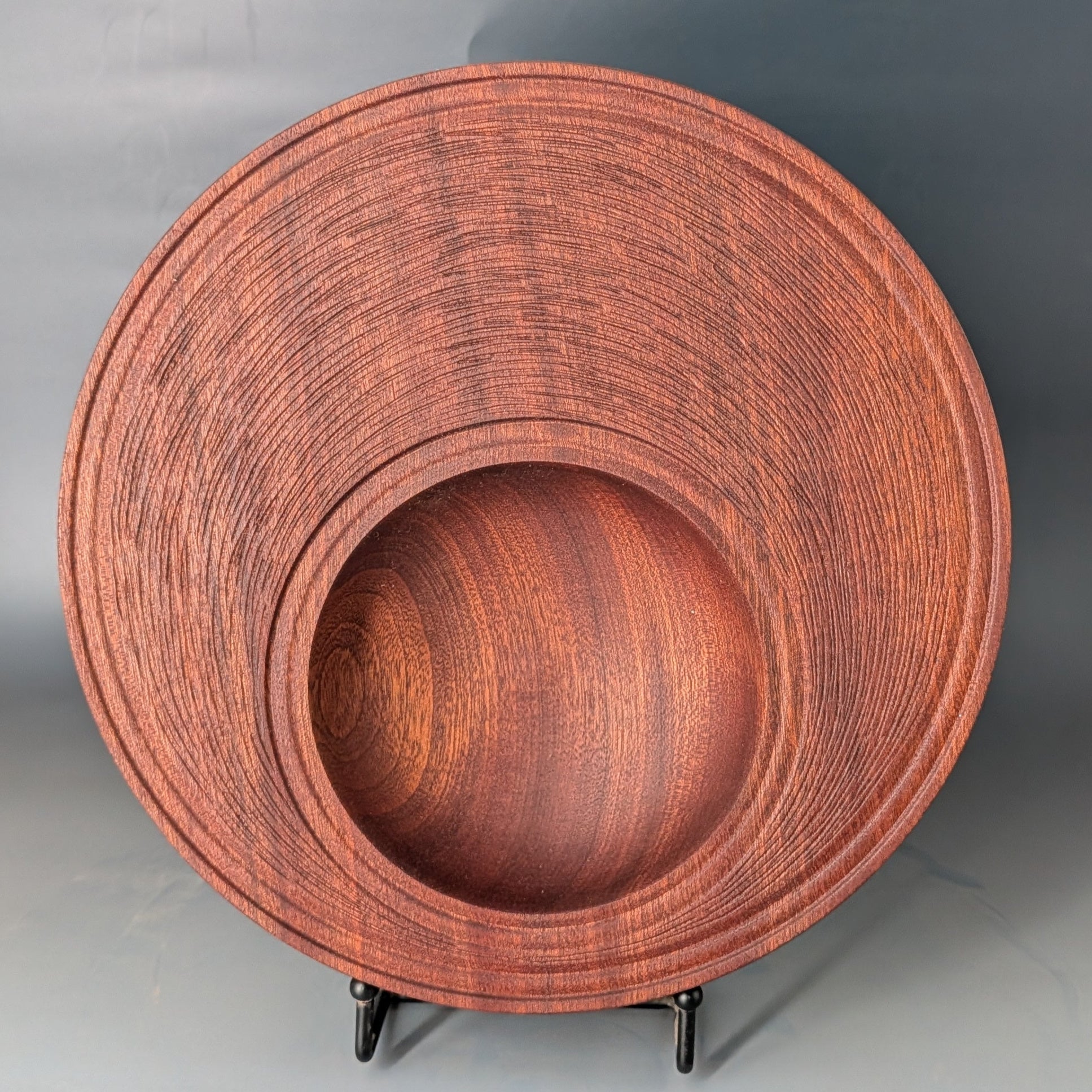 Hand-Carved Sapele Bowl | Off-Center Turning | 11" – Bradner Bond Studios