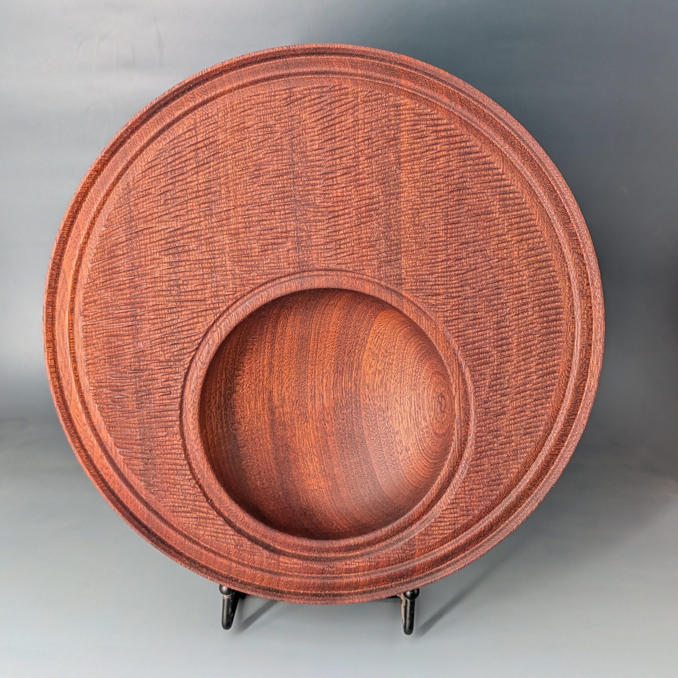 Hand-Carved Sapele Bowl | Off-Center Turning | 11" – Bradner Bond Studios